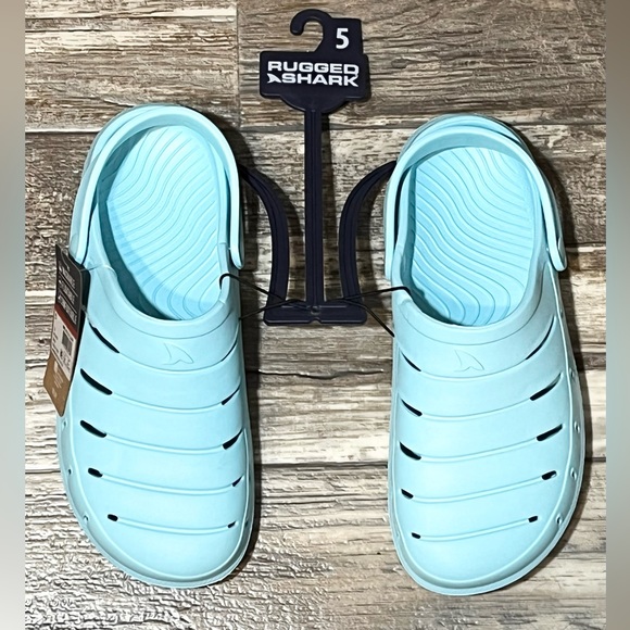 Rugged Shark | Shoes | Rugged Shark Slip On Clogs Soft Blue | Poshmark
